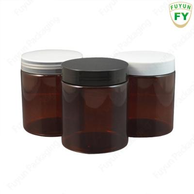 Cina barattoli di imballaggio di plastica 250g, Amber Screw Cap Plastic Containers in vendita