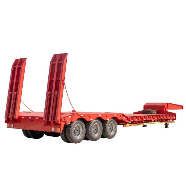 3 Axles Dropdeck Lowbed Heavy Duty 80/100 Tons Volume Production Customizable Semi Trailer for Sale