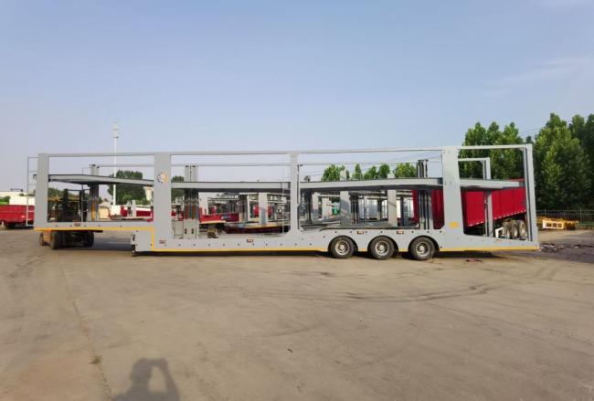 Factory Supply of Low Bed Car Carrier Skeletal Structure Semi Traile for Sale