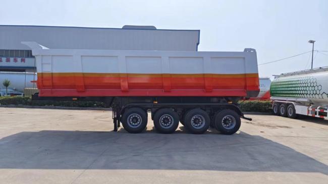 Extra Capacity Quad-Axle Dump Trailer Truck Trailer for Bulk Transport