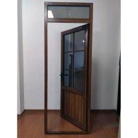 Quality Wood Grain Color Aluminium Hinged Doors Customized Exterior Hinges Doors 5mm Glass for sale