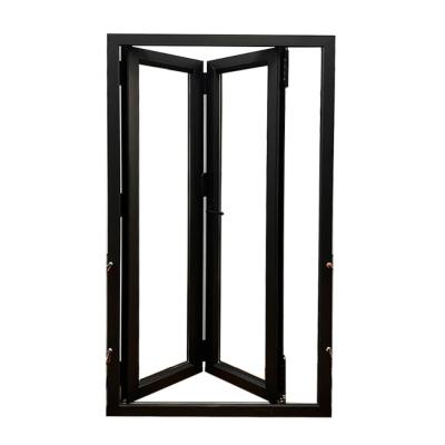 Triple Panel Glass Aluminium Fold Up Doors Weatherstripping Dark Grey Aluminium