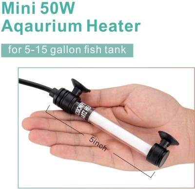 中国 小型インライン水晶ガラスの上のひれのアクアリウムのヒーター 販売のため