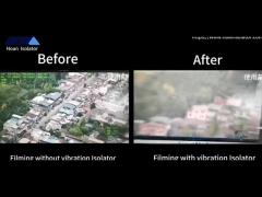 Ohne Vibrationsisolatoren: hohe Frequenz, leichte Beschädigung; mit JMZ: