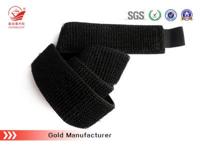 China Zwarte Geweven Elastische Riemen Eco - Vriendschappelijke Geborstelde Nylon band met haaklijn het vastmaken Te koop