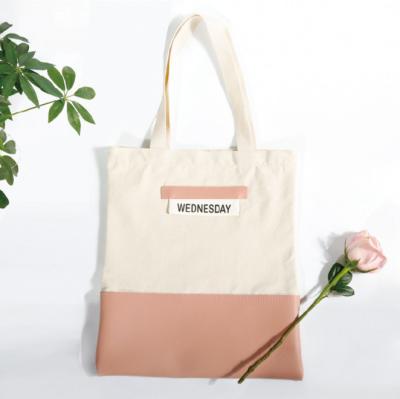 China Fashion Leather Canvas Bag Zipper Bag For Shopping à venda