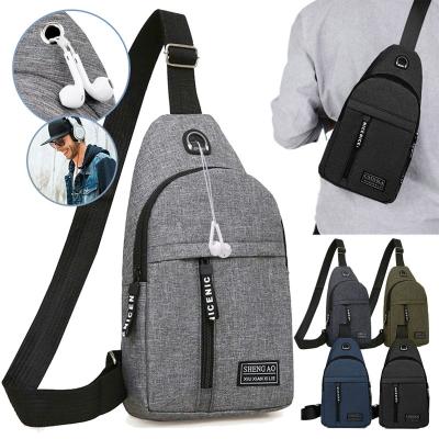China Men Anti Theft Chest Bag Short Trip Messengers Bags USB Charging Crossbody à venda