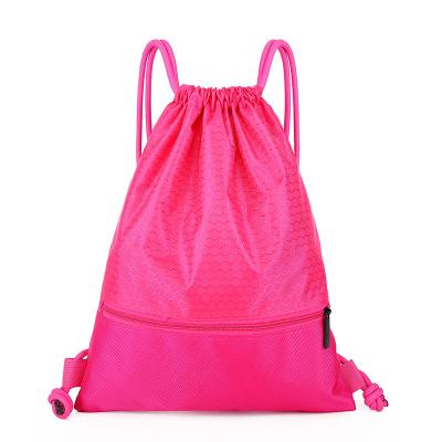China Custom Reusable Tropical Pull String Bag Drawstring Polyester School Bag For Outdoor à venda