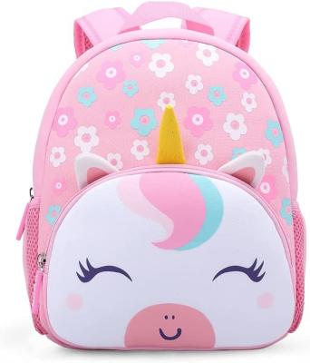 China 3D Cartoon Neoprene Animal Schoolbag Waterproof Lunch Box Carry Bag For Kids à venda