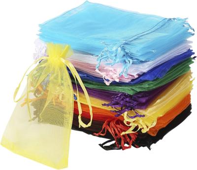 China O Organza ensaca as polegadas 4x6 com cordão, banquete de casamento dos malotes da joia o presente do favor que do Natal ensaca cor misturada à venda
