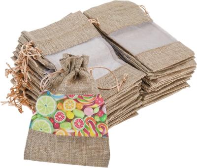 中国 Burlap Sheer Bag Organza Bag Burlap Bags Gift Bags with Drawstring, for Wedding Party Favors Cosmetic Samples Mesh Pouch 販売のため