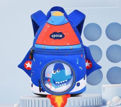 中国 rocket shape SBR children backpack 3D Neoprene education bag soft kindergarten bag light girl backpack 販売のため
