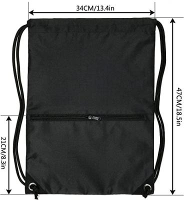 中国 Recyclable and Durable Black Waterproof Lager Capacity Drawstring Backpack Bag 販売のため