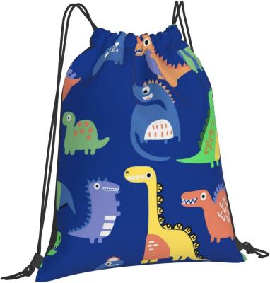 中国 Drawstring Backpack Drawstring Bags for Kids Girls Boys Teens Gym Dance String Bags Bulk Waterproof Dinosaurs 販売のため