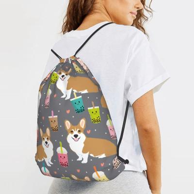 中国 Lightweight Girls Gym Drawstring Bag Backpack Water Resistant For Sports School 販売のため