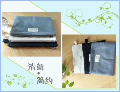 China Algodão que alinha a lona simples Pen Bags With Handles de Eco à venda