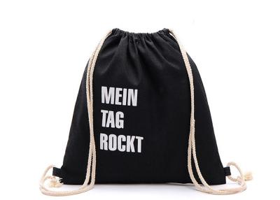 Китай Изготовленный на заказ рюкзак Cinch холста сумок Drawstring холста логотипа черный для людей продается