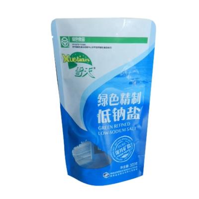 China Suporte reciclável impresso costume acima do pacote pequeno do saco de sal da janela do alimento do malote à venda