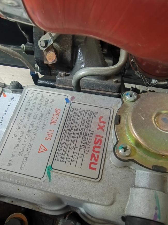 JiangXi ISUZU Diesel Auxiliary Engine JE493ZLGA for Bulk Feed Tanker