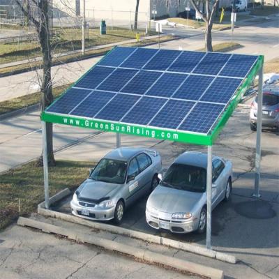 China Width 2.5~3m Residential Module Mounting Brackets Structure Carport Solar Power Parking Lot for sale