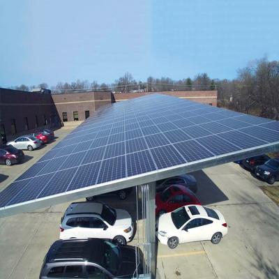 China Width 2.5~3m Residential Module Mounting Brackets Structure Carport Solar Power Parking Lot for sale