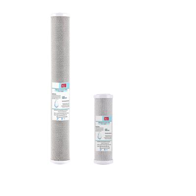 China Huishoudelijke prefiltratie 10/20 inch CTO Coconut Shell Geactiveerde koolstof voor waterzuivering Te koop