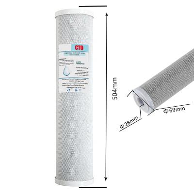 China Cartucho de filtro de bloco de carbono Cto de 20 polegadas para filtragem de água e eliminação de odores à venda
