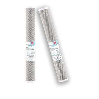 China Elemento de pré-filtro de carbono ativado comprimido CTO de 20 polegadas para purificação comercial à venda