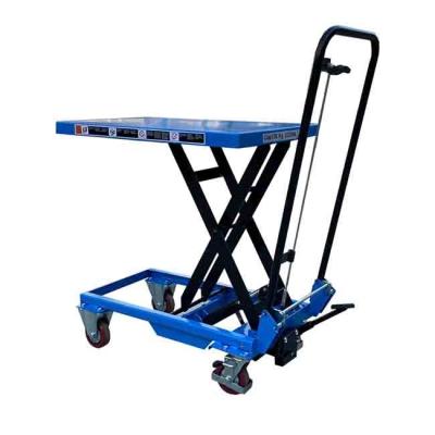 China 0.5t Mobile Manual Hydraulic Lifting Trolley 39.76inx20.47in Max Height 39.37in for sale