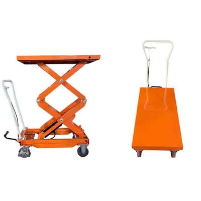 China Small Hand Mobile Hydraulic Double Scissor Lift Table 0.8 Ton for sale