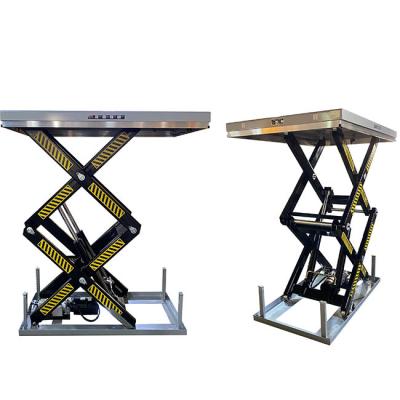China 1000kg Double Scissor Lift Tables 1300mmx820mm Max Height 1780mm zu verkaufen