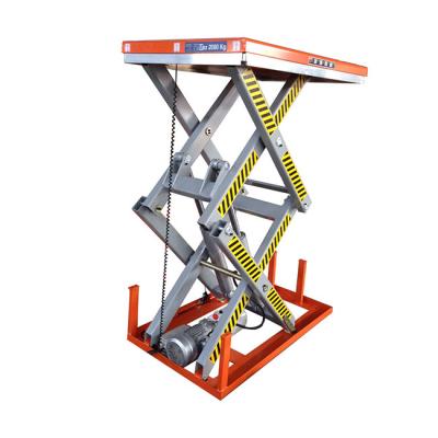 China 4000kg Double Scissor Lift Tables 1700mmx1200mm Max Height 2050mm for sale