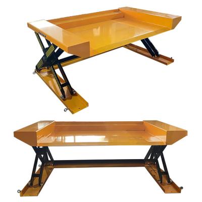China 1000kg Hydraulic Low Profile Lift Tables Electric Zero Type Max Height 810mm zu verkaufen