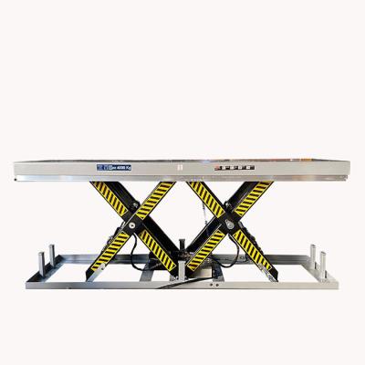 China Transverse Double Scissor Lift Tables 2 Ton Max Height 39.37in Large Platform 2.5mx0.82m zu verkaufen