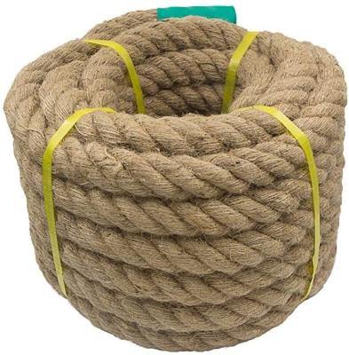 Cina 100 Yards Length YLY Natural Brown 32mm Jute Rope 3 Ply Twist Packaging Rope Personalizzato in vendita