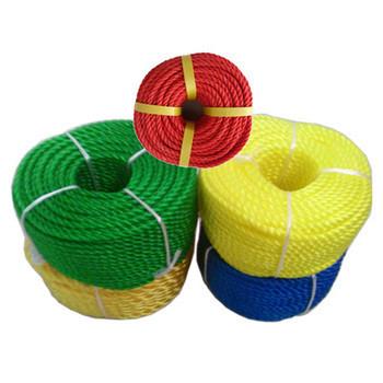 Cina 6mm 8mm polietilene PP 3-filamento Twist Packaging Rope con lunghezza del logo 0-1000m in vendita