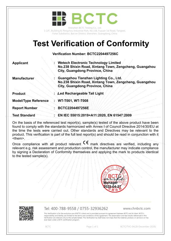 CE - Wetech Electronic Technology Limited
