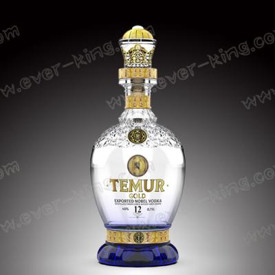 Cina Bottiglia di Crystal White Flint Custom Glass 750 ml per liquore di lusso e lo spirito in vendita