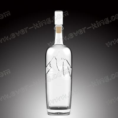 Cina Crystal White Flint Custom Glass Bottle 750 ML for Luxury Liquor and Spirit in vendita