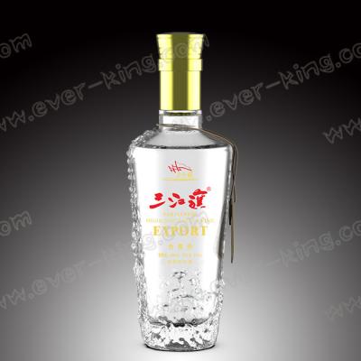 Cina bottiglia di vetro del liquore di alcoolici 500ml con il coperchio a vite in vendita