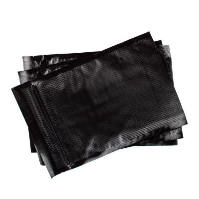 Cina All Black Vacuum Seal Bags For Food Preservation With Embossed Zipper Top in vendita