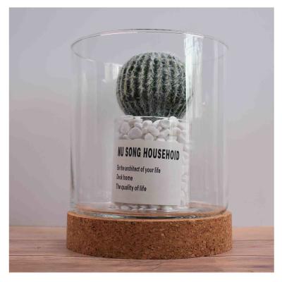 Chine Pot en verre inodore Cork Wood Base Groove de Toxicless 2,5 pouces pour le paysage micro à vendre