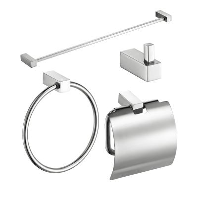 China Gepolijste 4-delige badkamer badkamer hanger set handdoekstang set wandmontage roestvrij staal Te koop