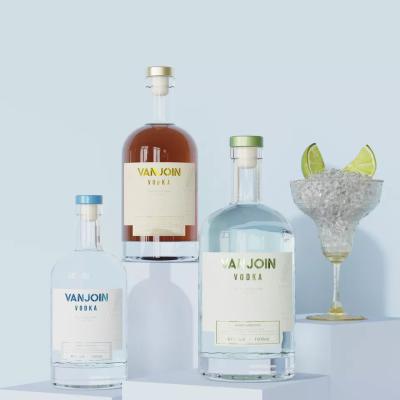 Cina Prodotto bottiglia di vetro a fondo spessa di vodka whisky sherry con manipolazione superficiale deccale in vendita