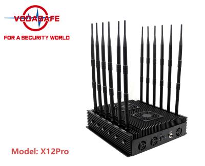 China Radiador da liga de alumínio do jammer do telefone celular do poder superior de 12 antenas para 2G 3G 4G 5G à venda