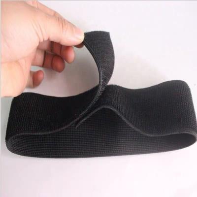 20MM-300MM Black and White Elastic Loop Hook and Loop Fastener in 100% Nylon