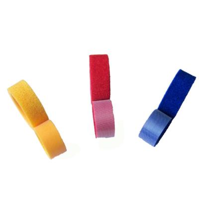 38mm Black and White Nylon Hook and Loop Adhesive Tape with Strong Rubber