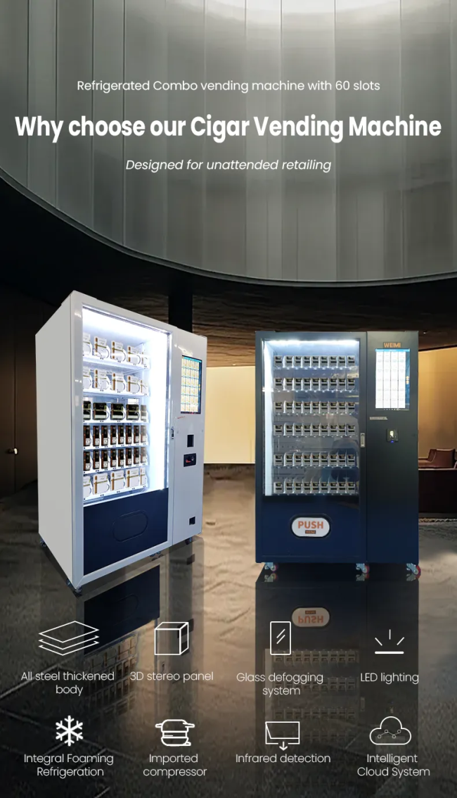 600 Pcs Innovative CBD Cigar Vending Machine With Age Checker Card Reader