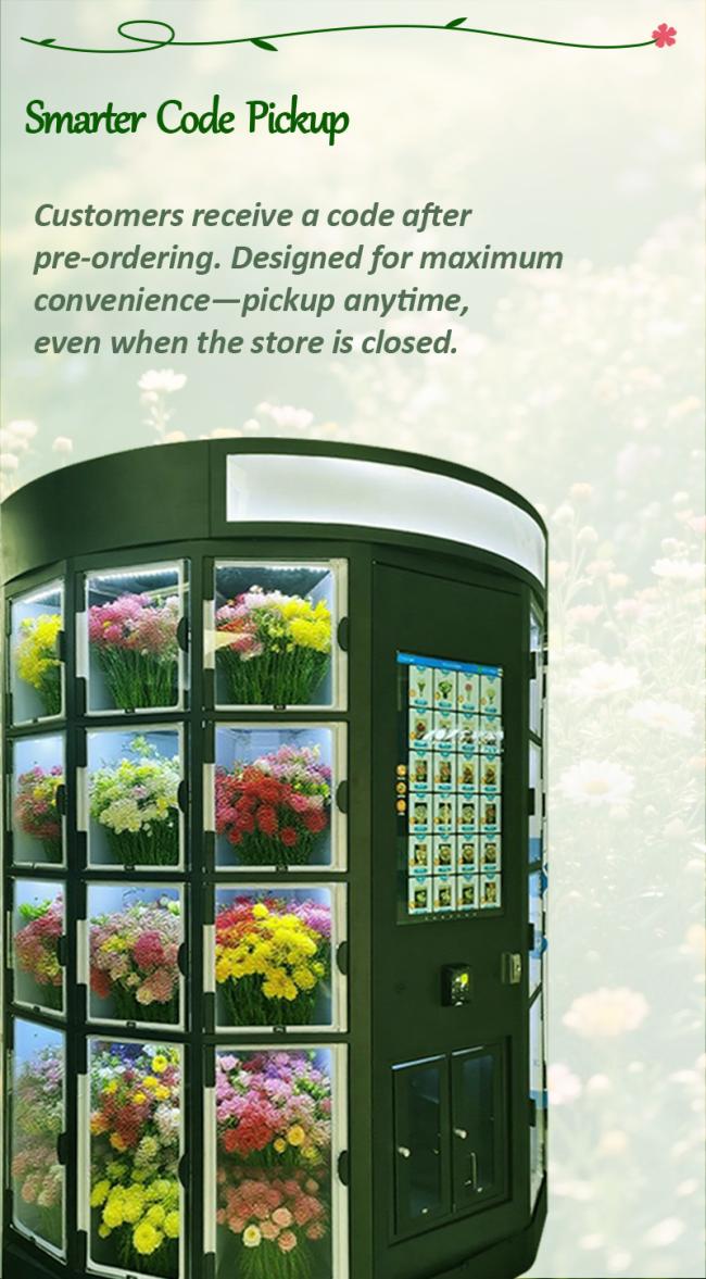Customers can order on the website and collect at the flower vending machine.