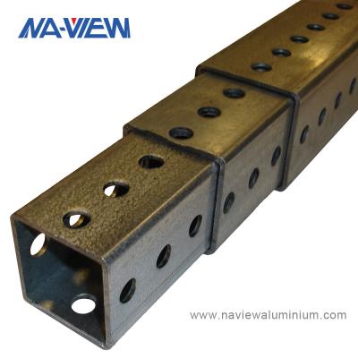 China Heavy Wall Spring Loaded Telescoping Square Tubing Pipe Tube Assembly Connectors Aluminum Extrusion for sale